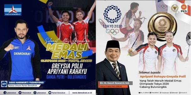 Banner Para Politisi Ucapkan Selamat Kepada Ganda Putri Indonesia Ini ...